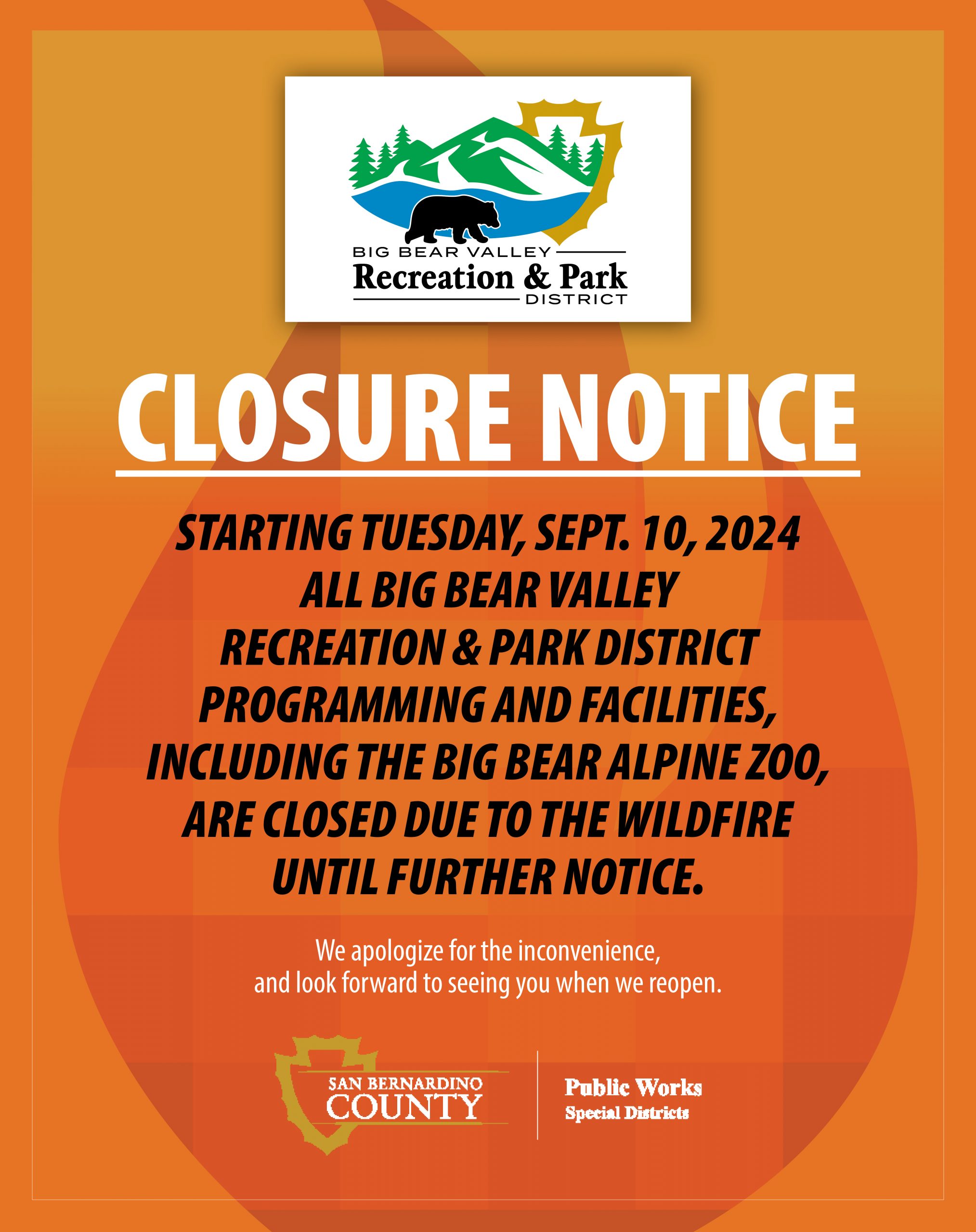 CLOSURE NOTICE – Public Works